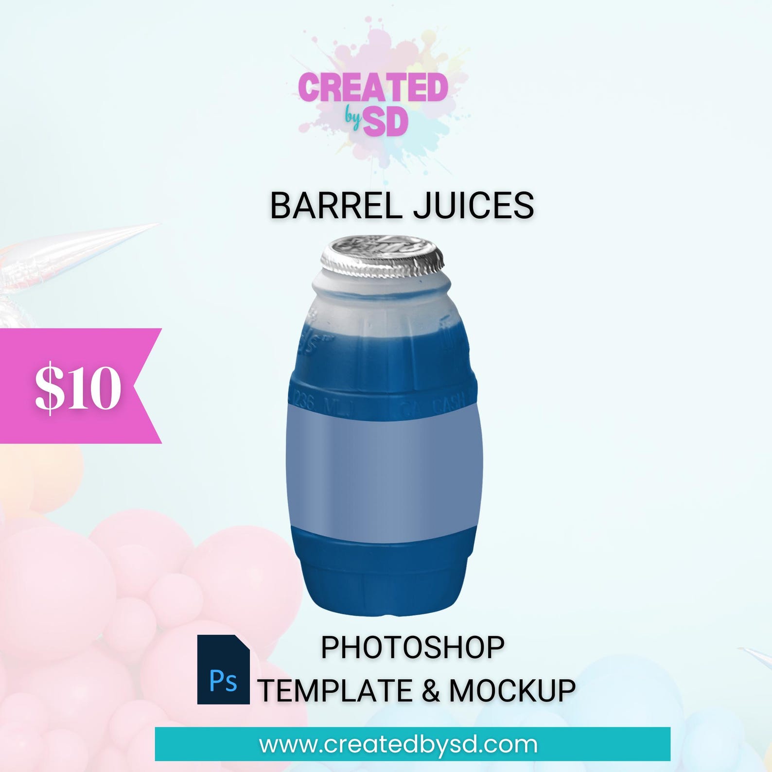 Barrel Juices Template and Mockup - Etsy