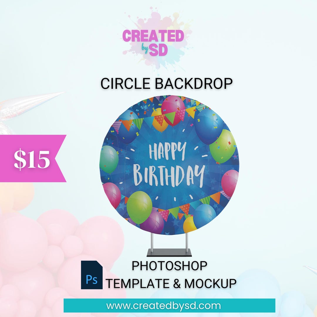 Circle Backdrop Template PSD Mockup Round Backdrop Template Custom ...
