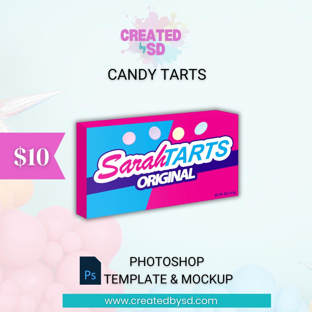 Sweet Tarts Template and Mockup - Etsy