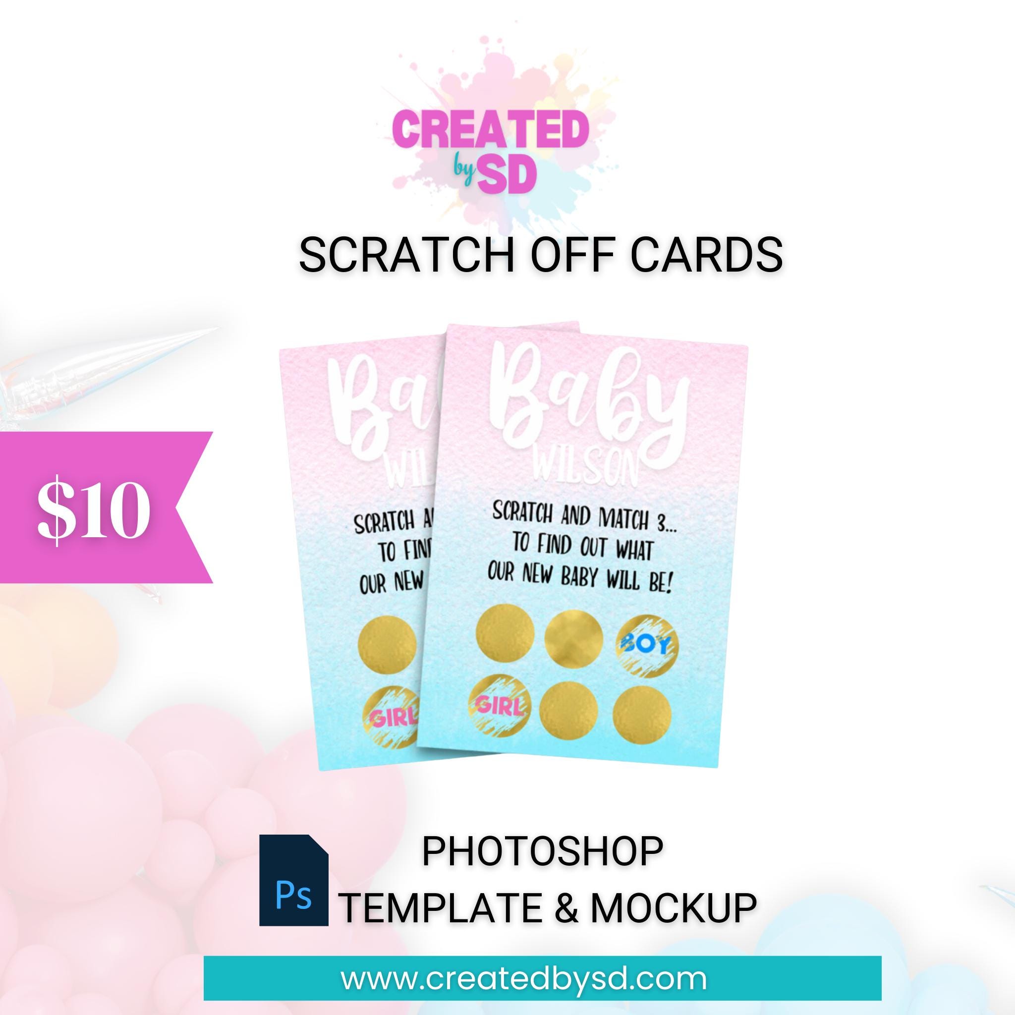 DIY Scratch off Cards Template: PSD Mockup (digital Download) - Etsy