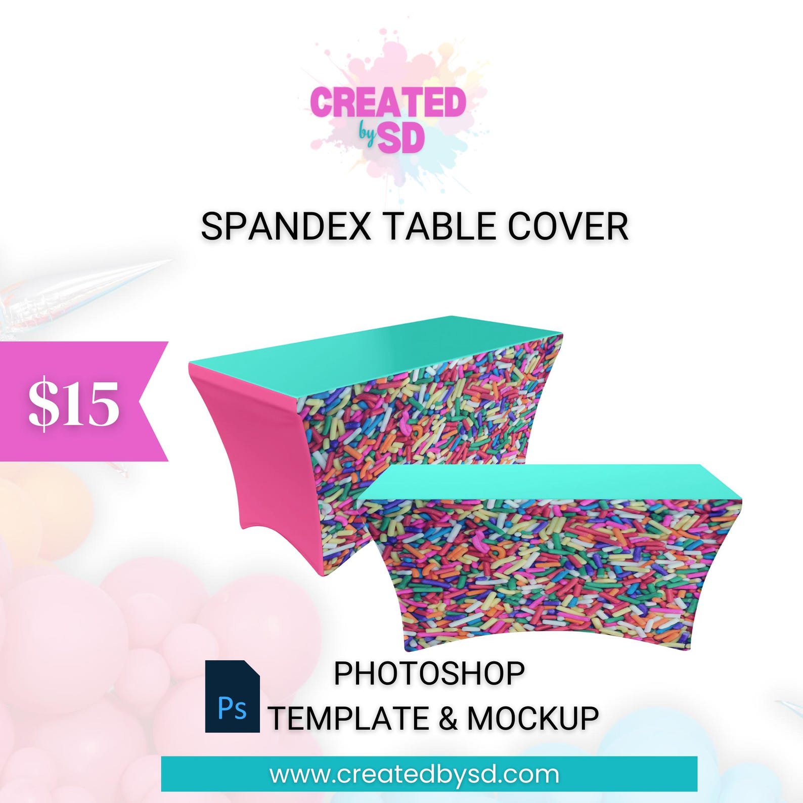 Table Cover Spandex Template and Mockup Custom Stretch Tablecloth Pop ...