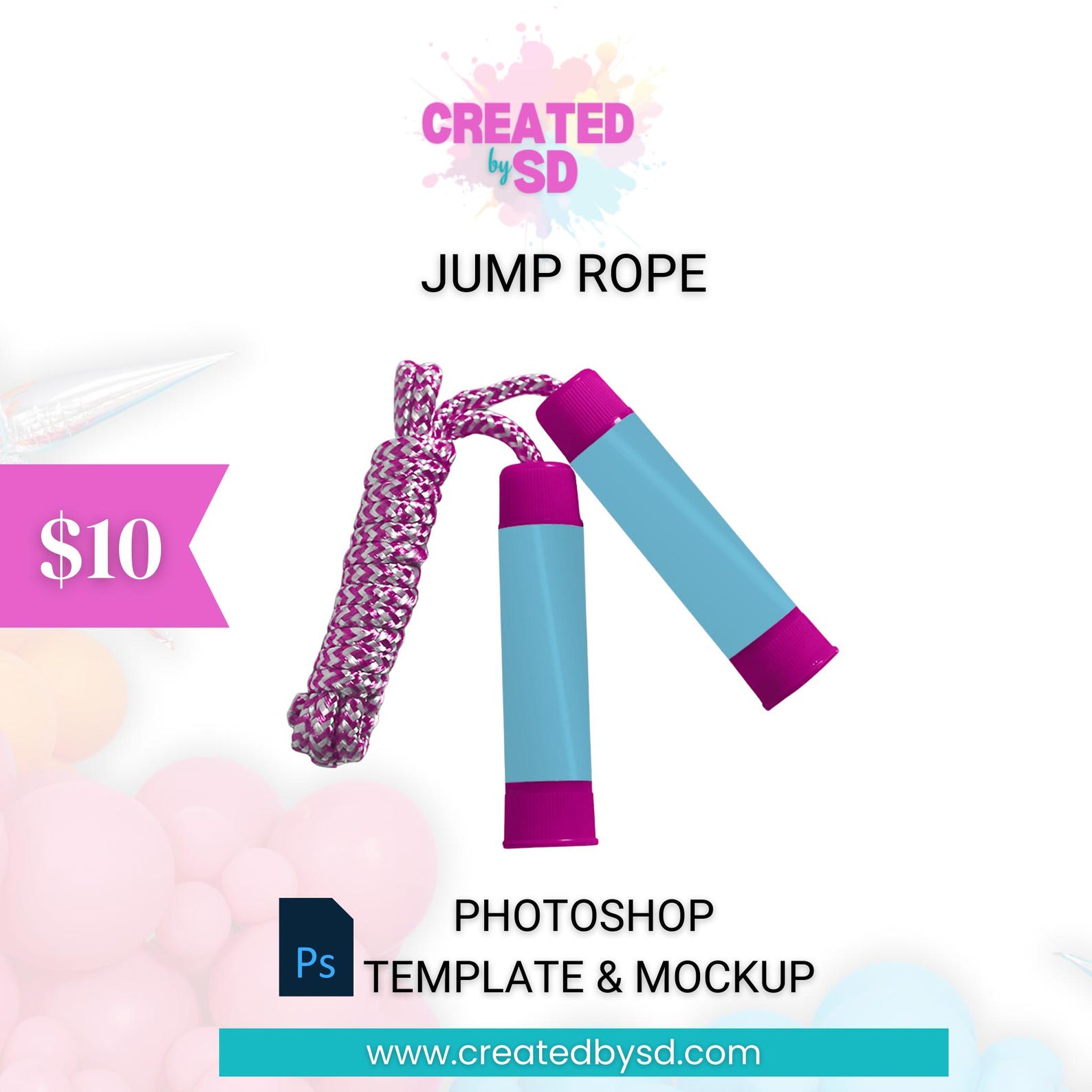Jump Rope Party Tags Template: PSD Mockup - Etsy