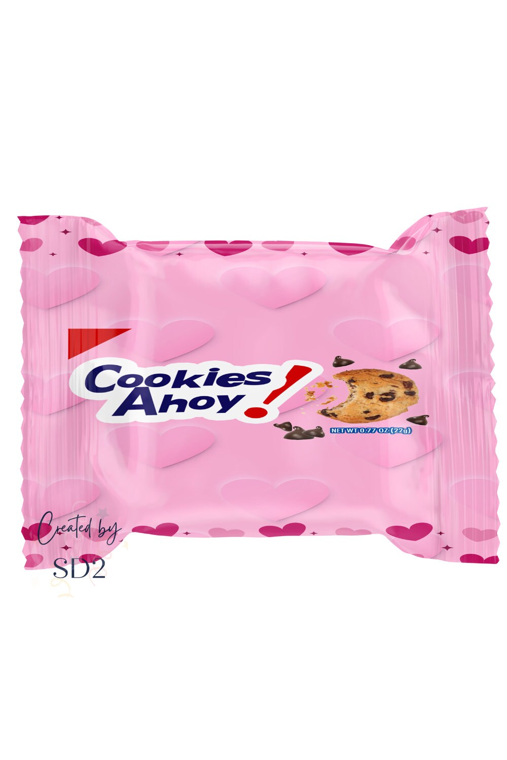 Valentine Cookie Template Party Favor Pink Heart Design Valentine's ...