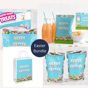 Mega Bundle Easter Bunny Templates Chip Bag Bundle Juice Labels Spring ...
