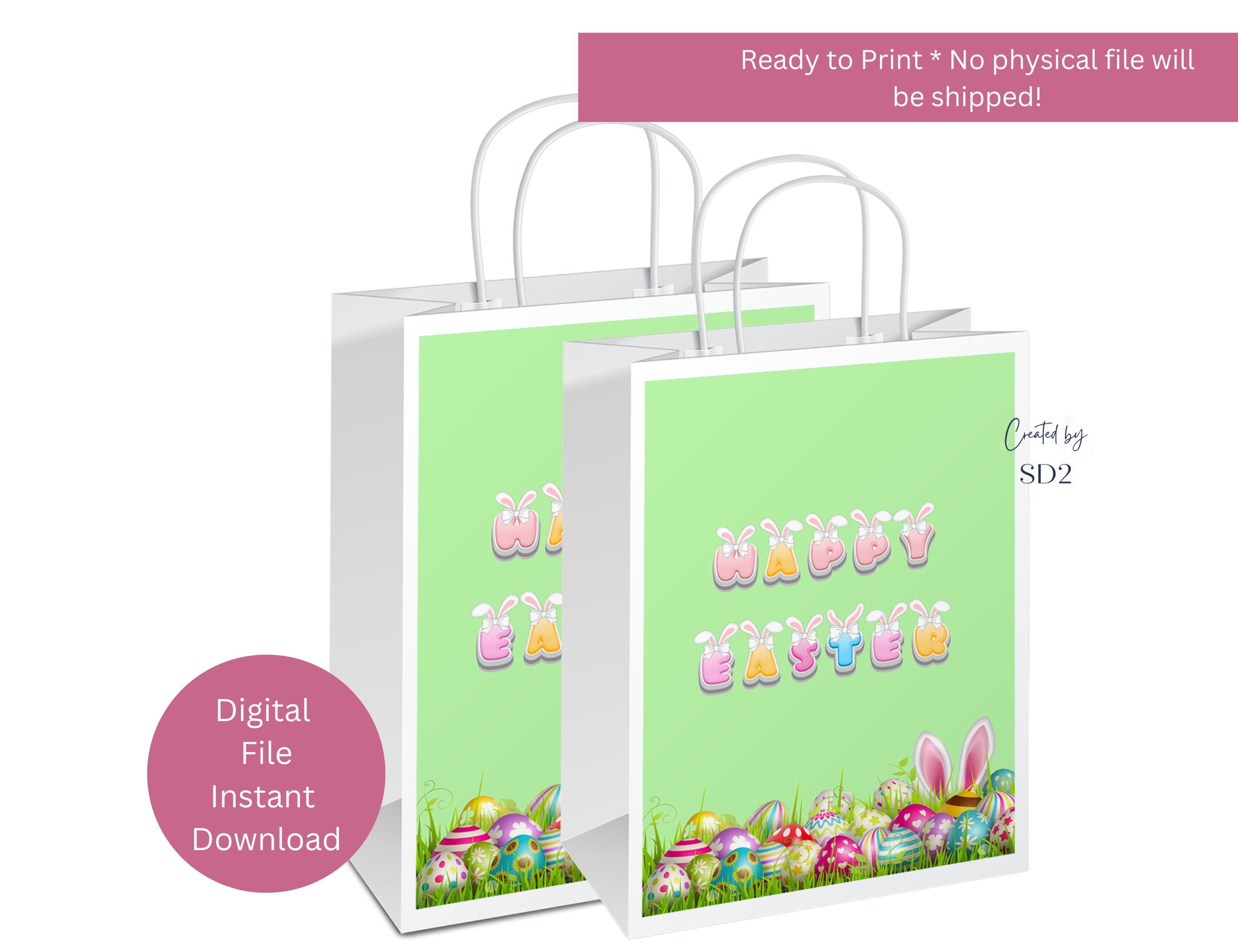 Easter Bundle Party Favors Templates Green Spring Theme Chip - Etsy