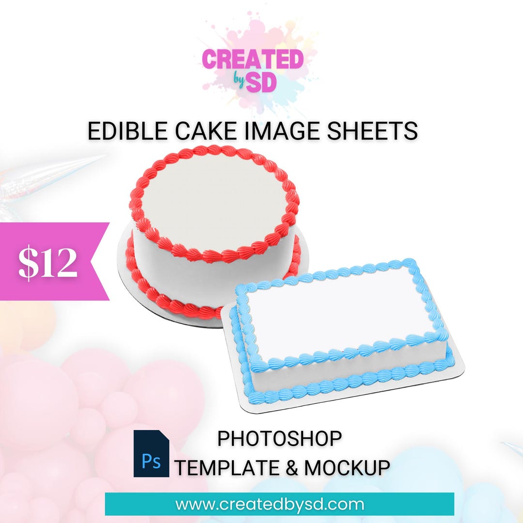 Editable Cake Image Template: PSD Mockup (digital Download) - Etsy