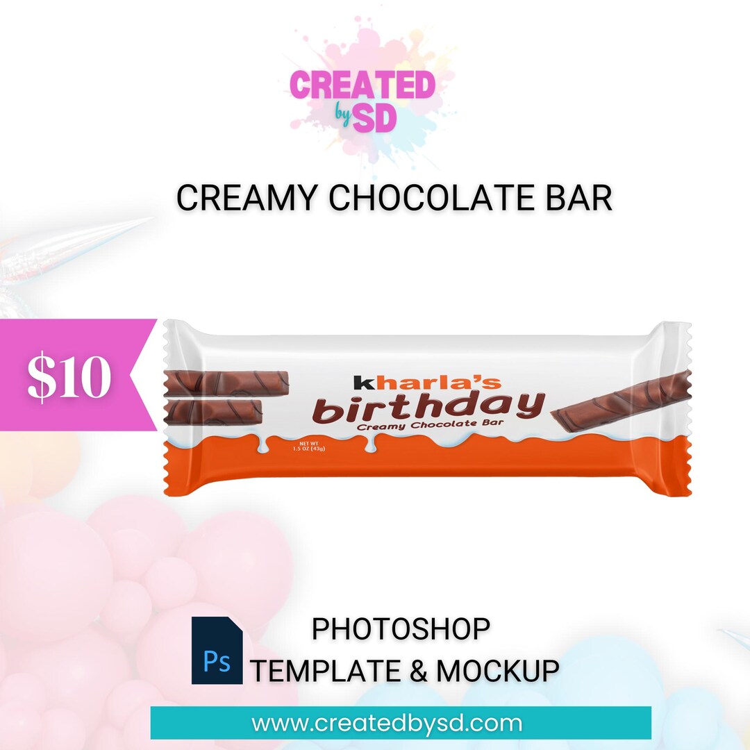 Kinder Bueno Chocolate Bar Wrapper | PSD Editable Party Favor ...