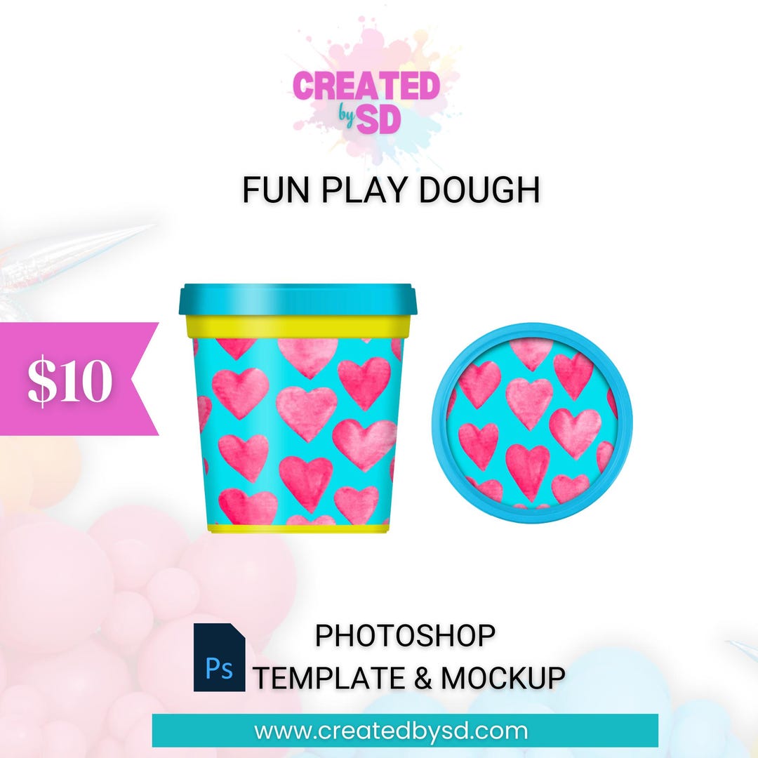 Playdough Label | Editable PSD Template and Mockup | Kids Printable ...