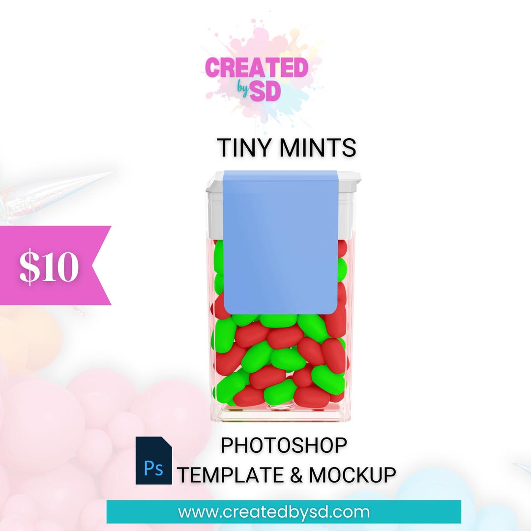 Mint Wedding Favor Sticker Template: PSD Mockup (digital Download) - Etsy