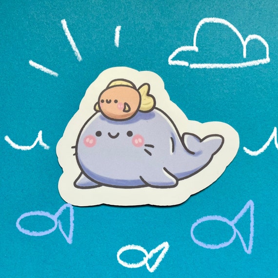 Glossy Sticker Shelly the Seal W/ Fishy Journaling - Etsy