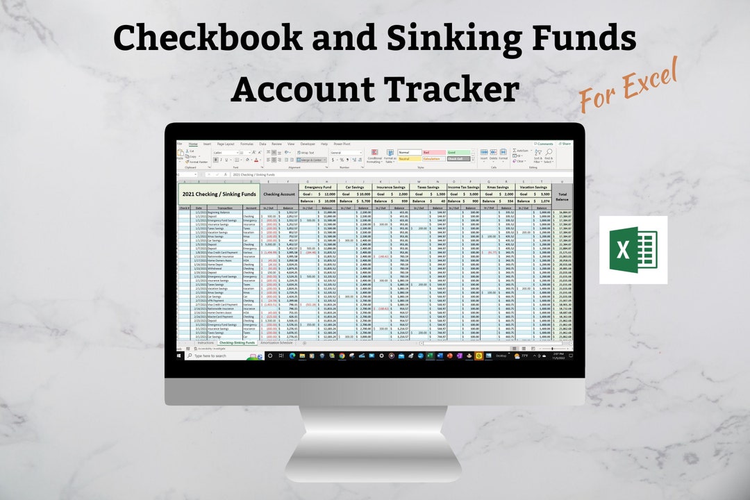 Checkbook / Sinking Funds Account Tracker With Loan Calculator ...