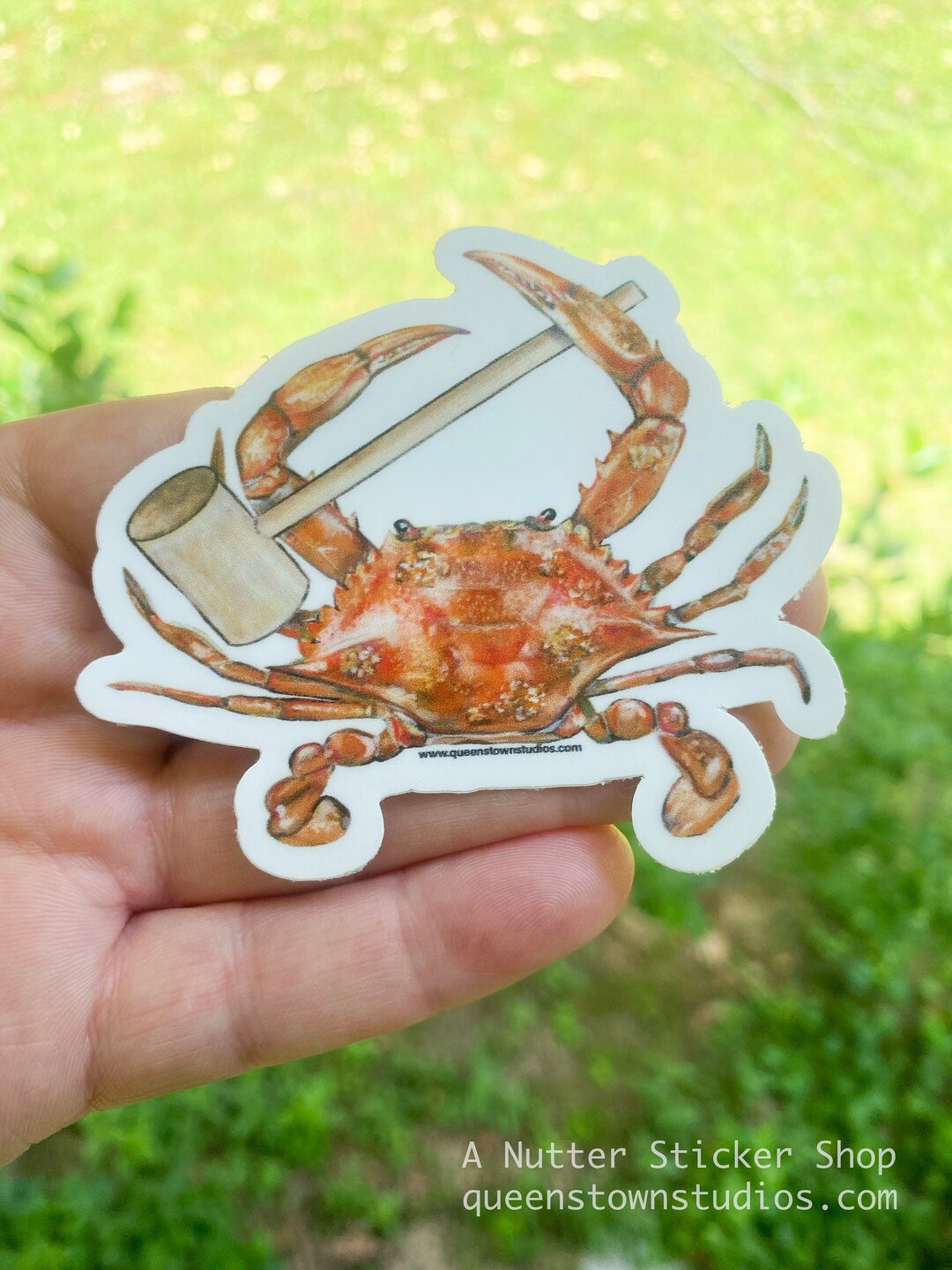 Blue Crab Vinyl Sticker, Crab Mallet Art, Maryland Decor - Etsy