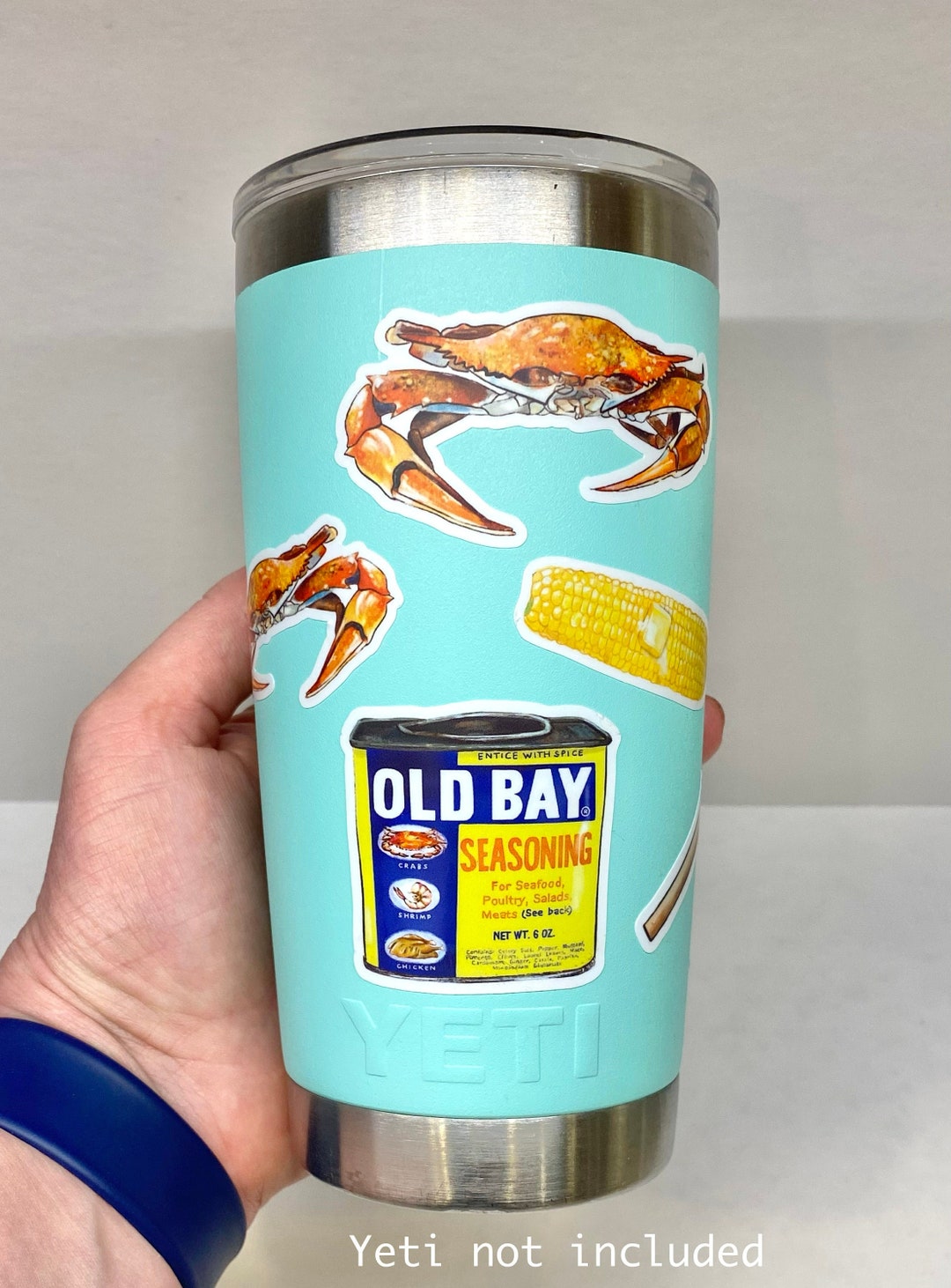 Maryland Steamed Crab Vinyl Sticker Pack, Cooked Crabs, Crab Mallet ...