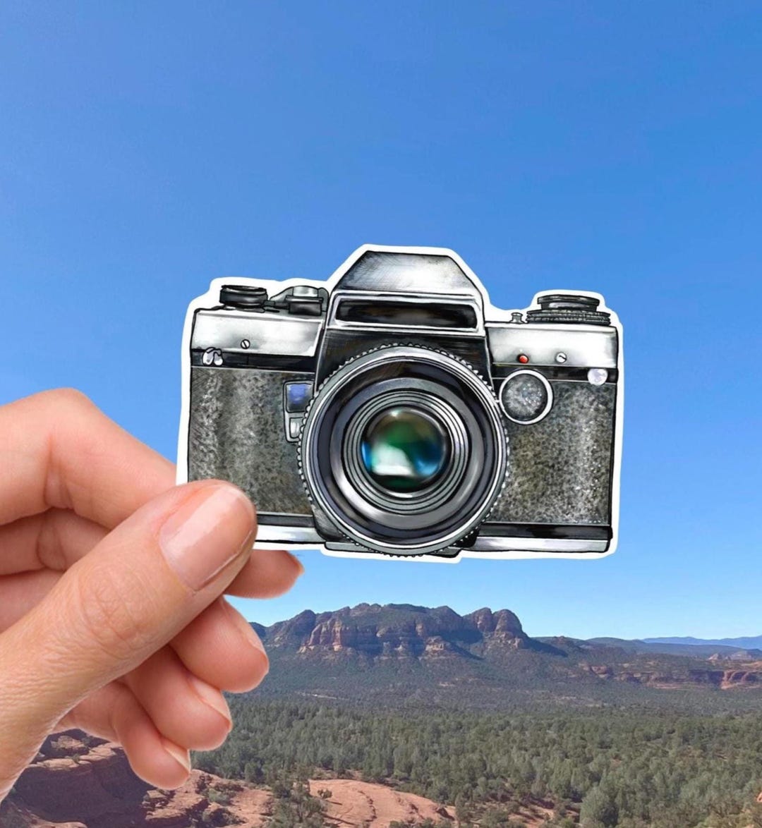 Photo Camera Vinyl Sticker - Vintage Decal From Original Art for Water ...