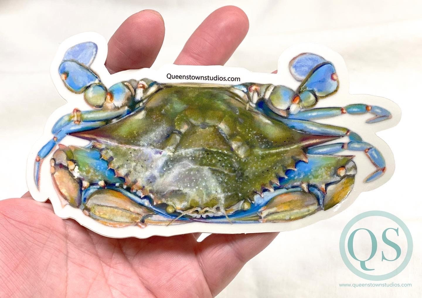 Blue Crab Sticker Clear Vinyl Sticker Crab Sticker - Etsy