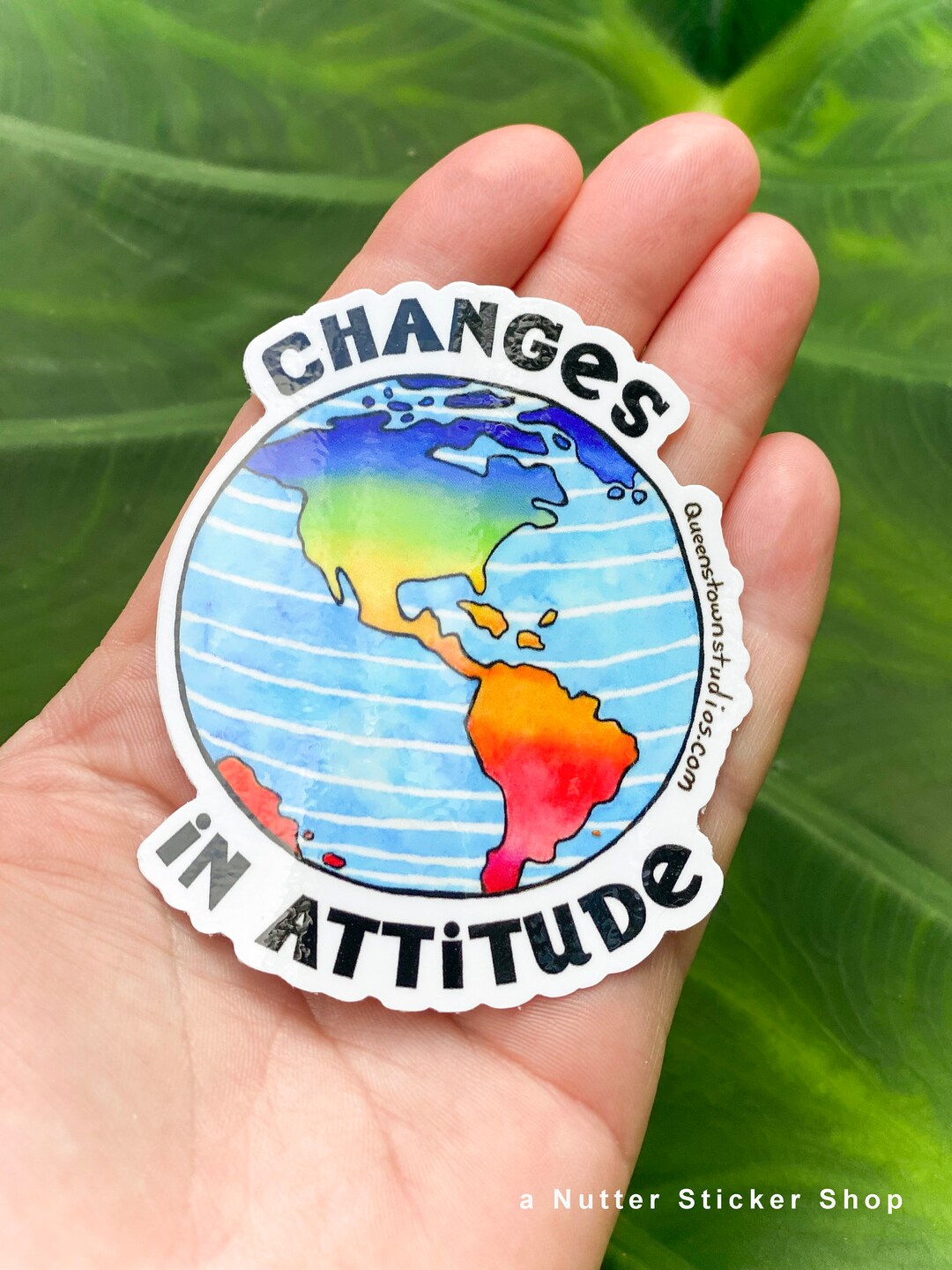 Changes in Attitude Vinyl Sticker, Earth Decal for Tumblers ...