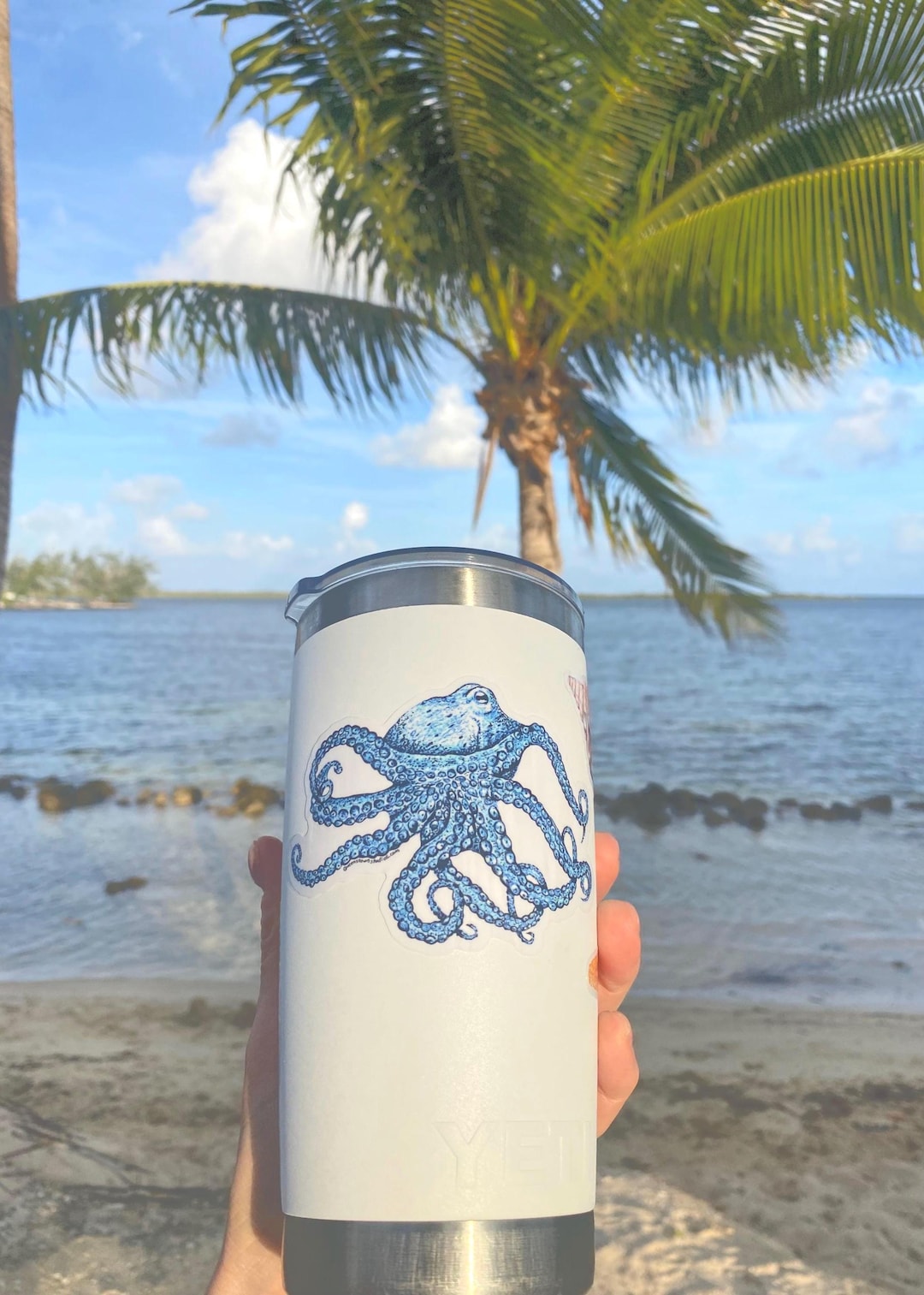 Blue Octopus Vinyl Sticker, Unique, Hand Drawn Pen and Ink Art in a ...