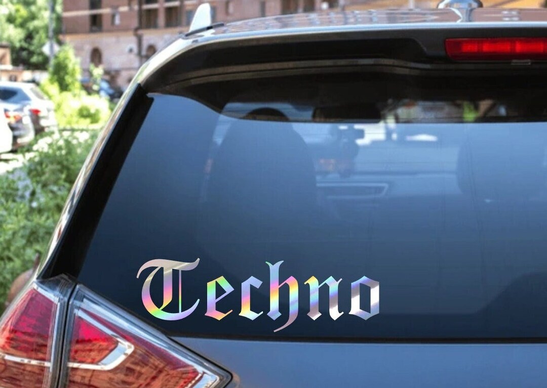 Techno Holographic Vinyl Car Decal | EDM Decal | Rave | Music Festival ...