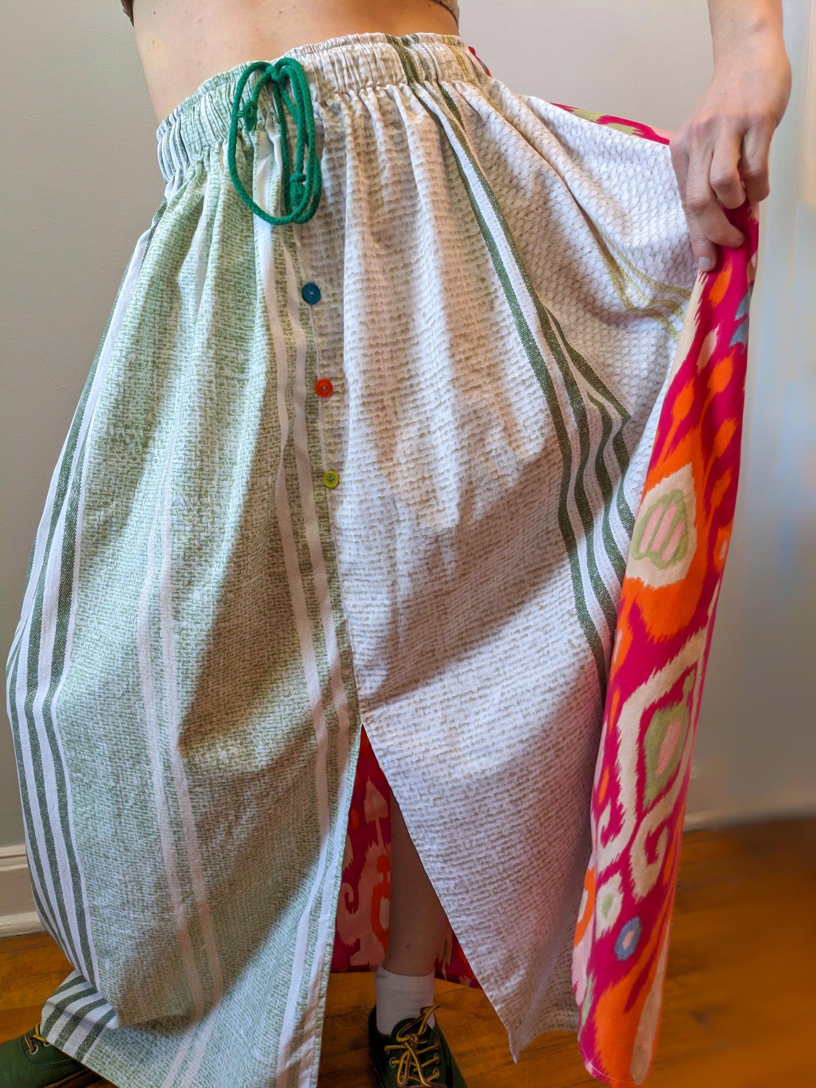 Handmade Upcycled Skirt, Recycled One of a Kind Clothing, Elastic Waist ...