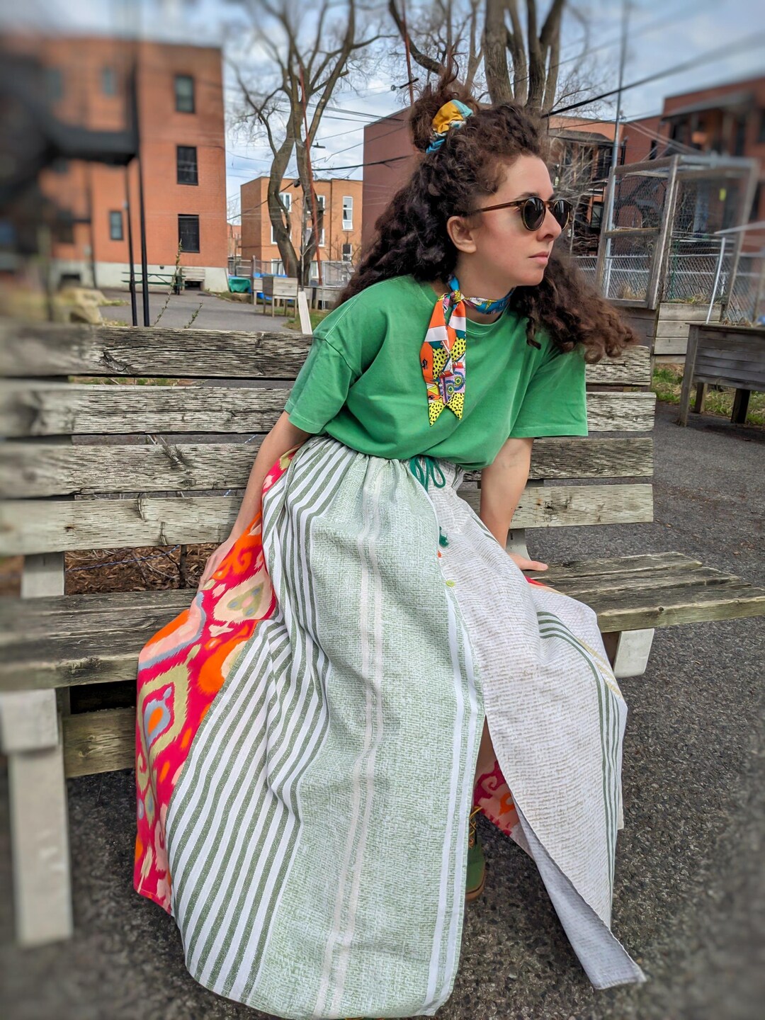 Handmade Upcycled Skirt, Recycled One of a Kind Clothing, Elastic Waist ...