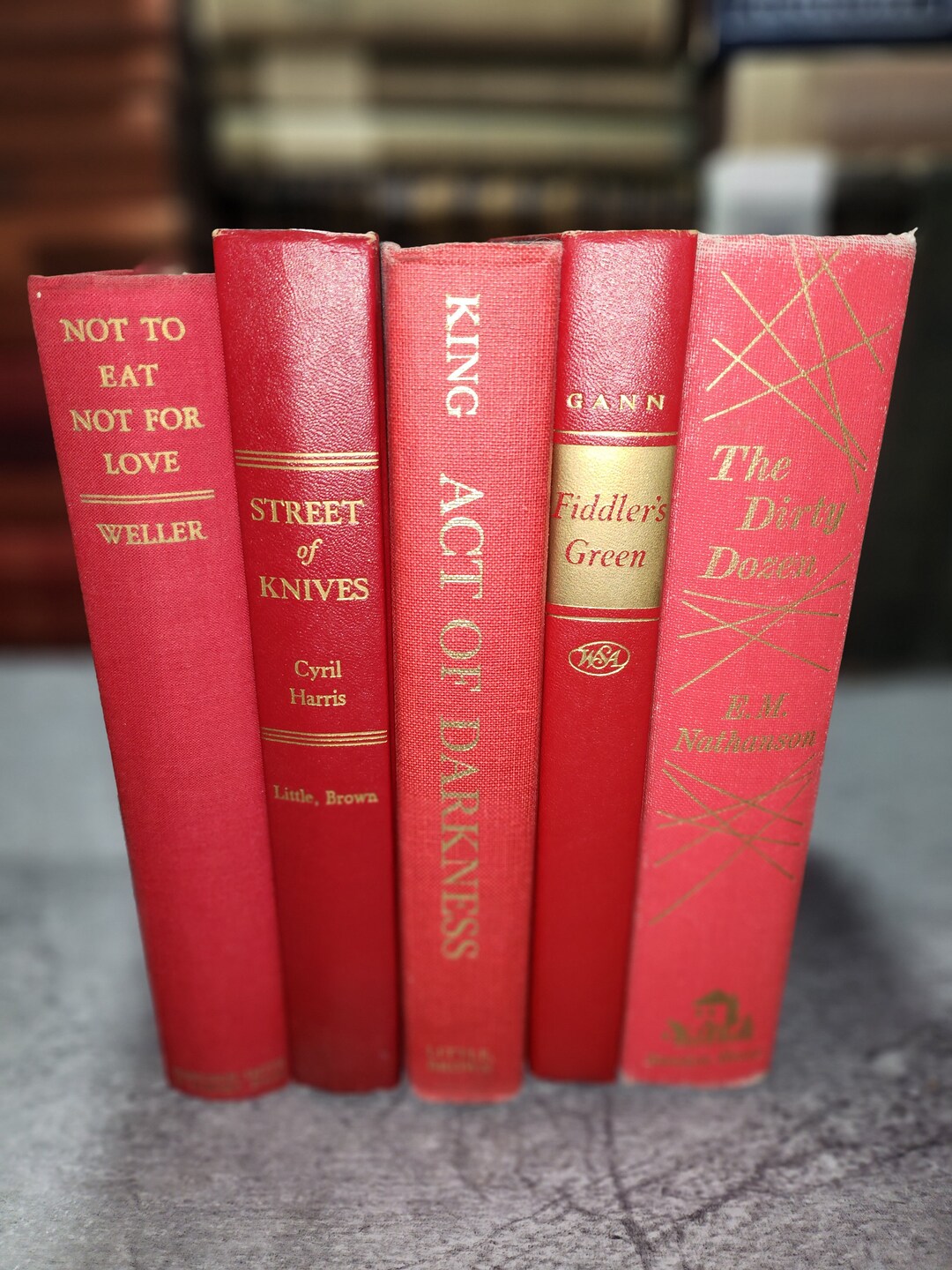Red and Gold Vintage Decorative Books - Etsy