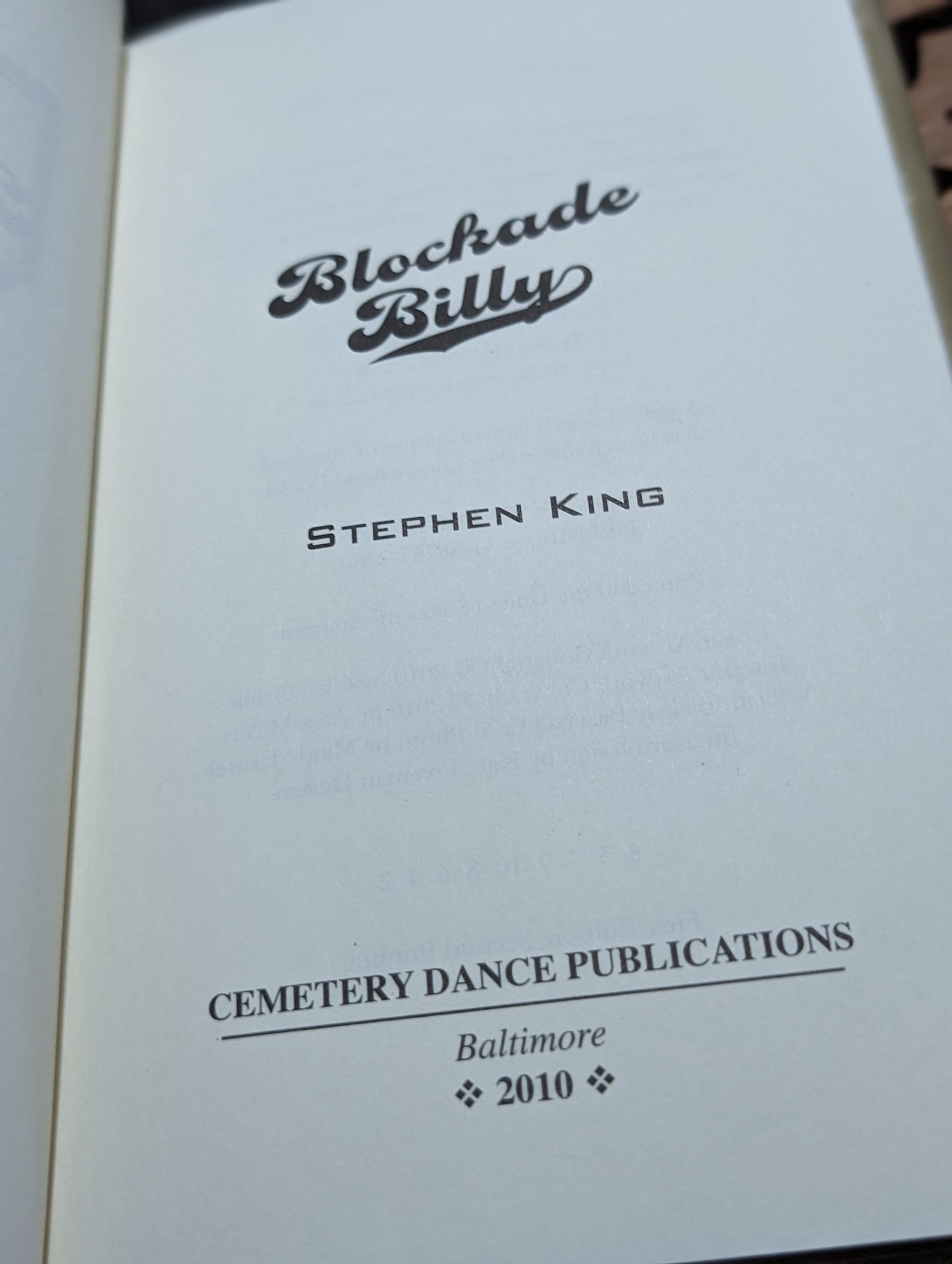 Blockade Billy Stephen King Cemetery Dance - Etsy