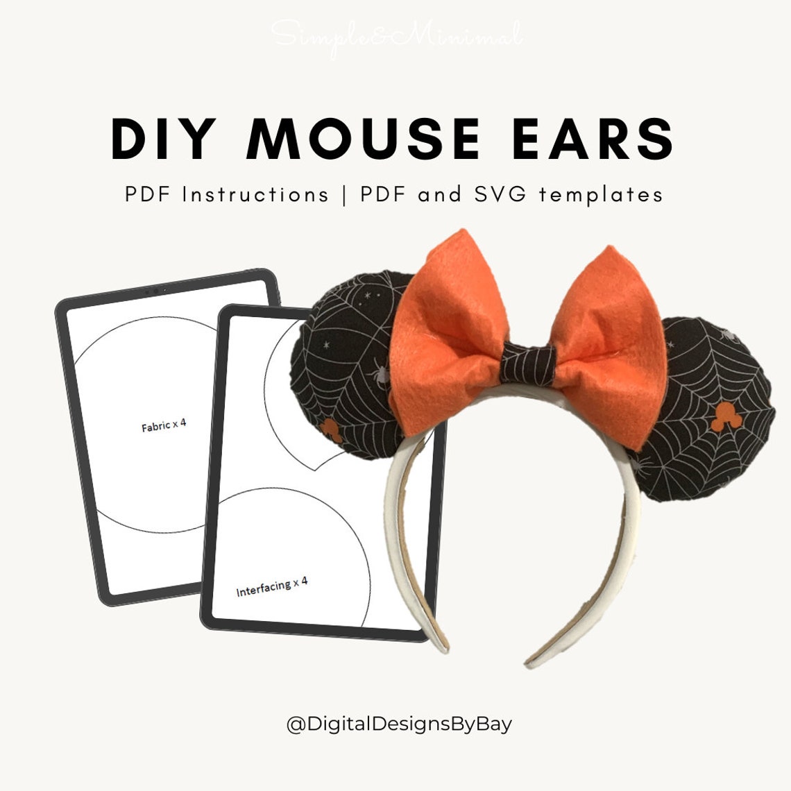 Mouse Ears Headband DIY Sewing Template and Written Instructions | SVG ...