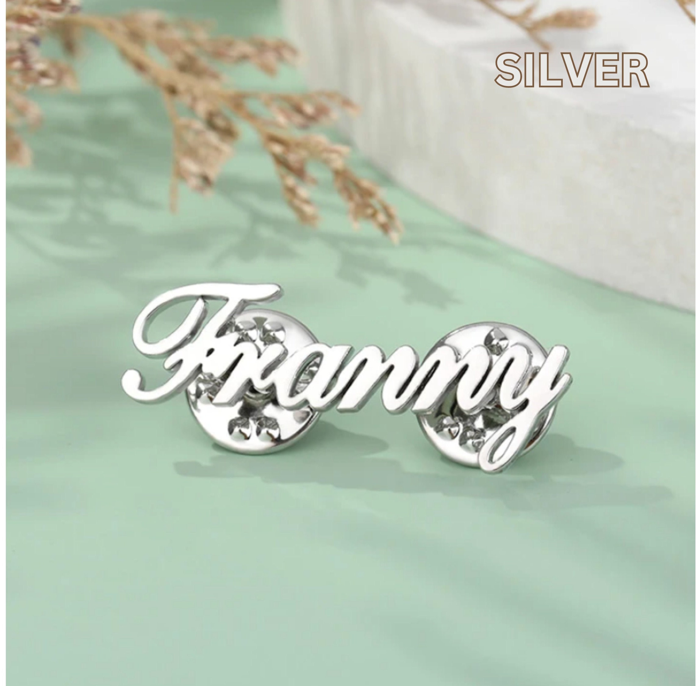 Custom Stainless Steel Name Brooch Personalized Lapel Pin for Men and ...