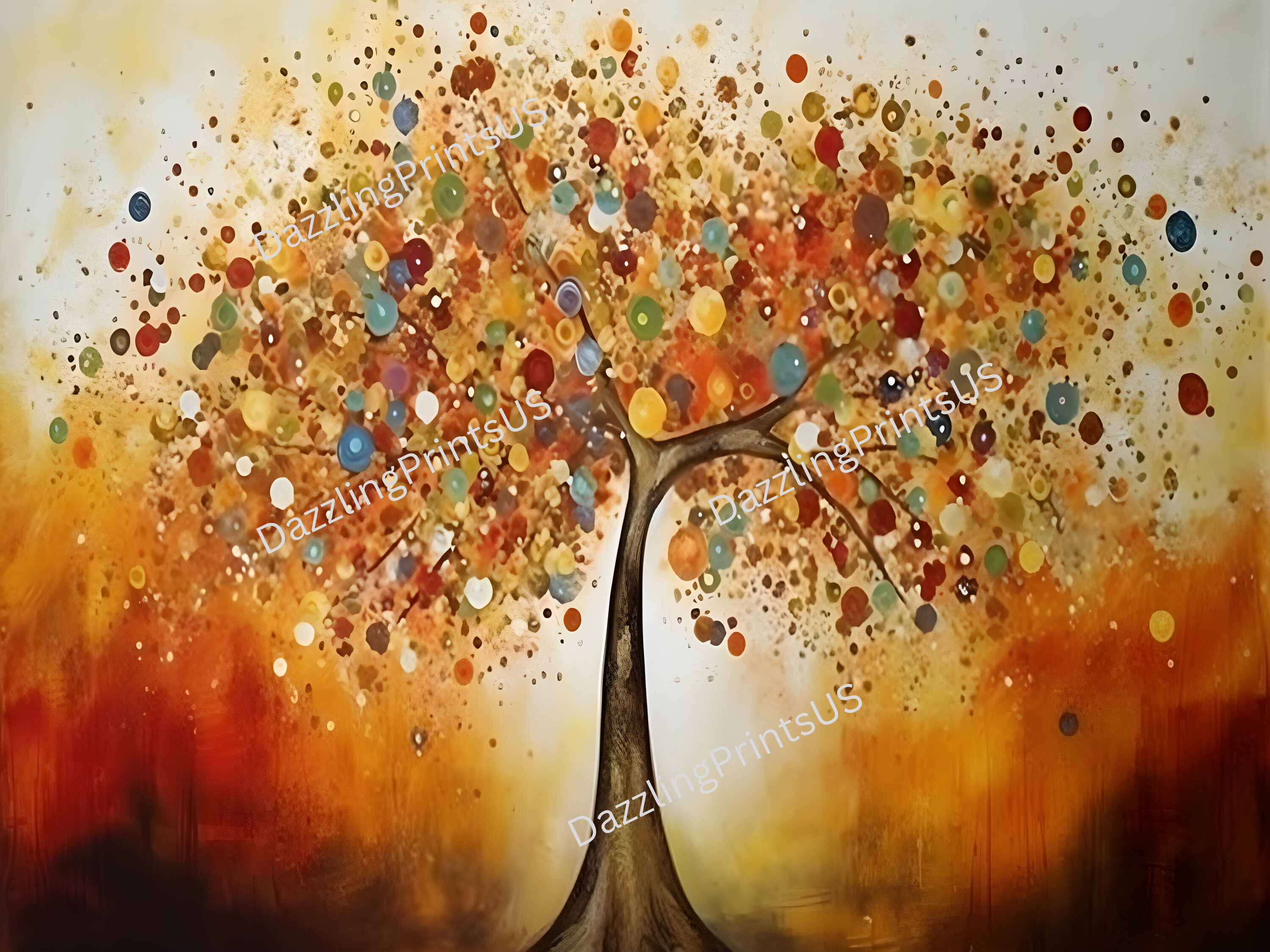 Joyous Spiritual Abstract Art of Tree Nature's Serenity in Your Home ...