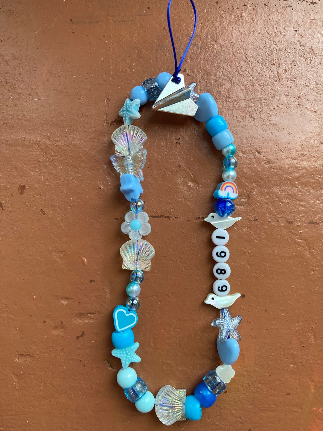 Taylor Swift 1989 ERA Blue Glittery Beaded Phone Strap Accessory With ...