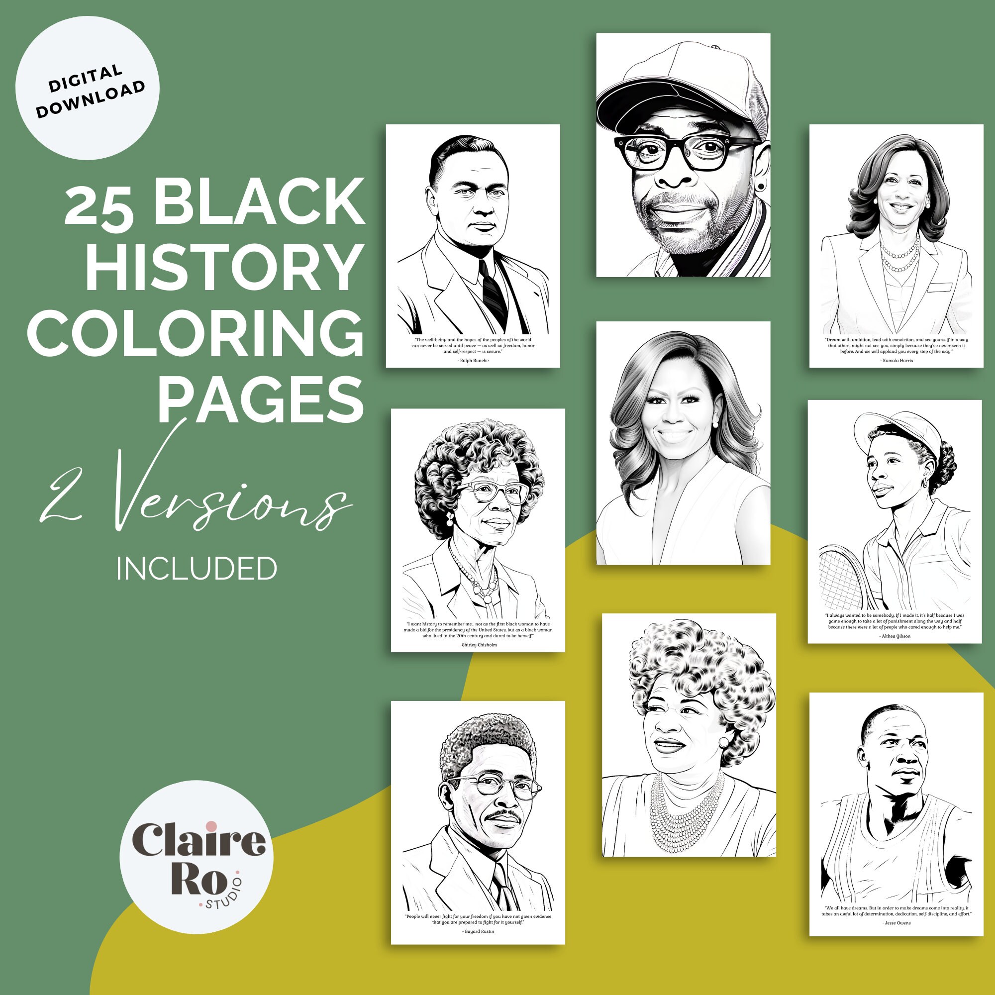 25 Black History Coloring Pages 2 Versions Included Black History ...