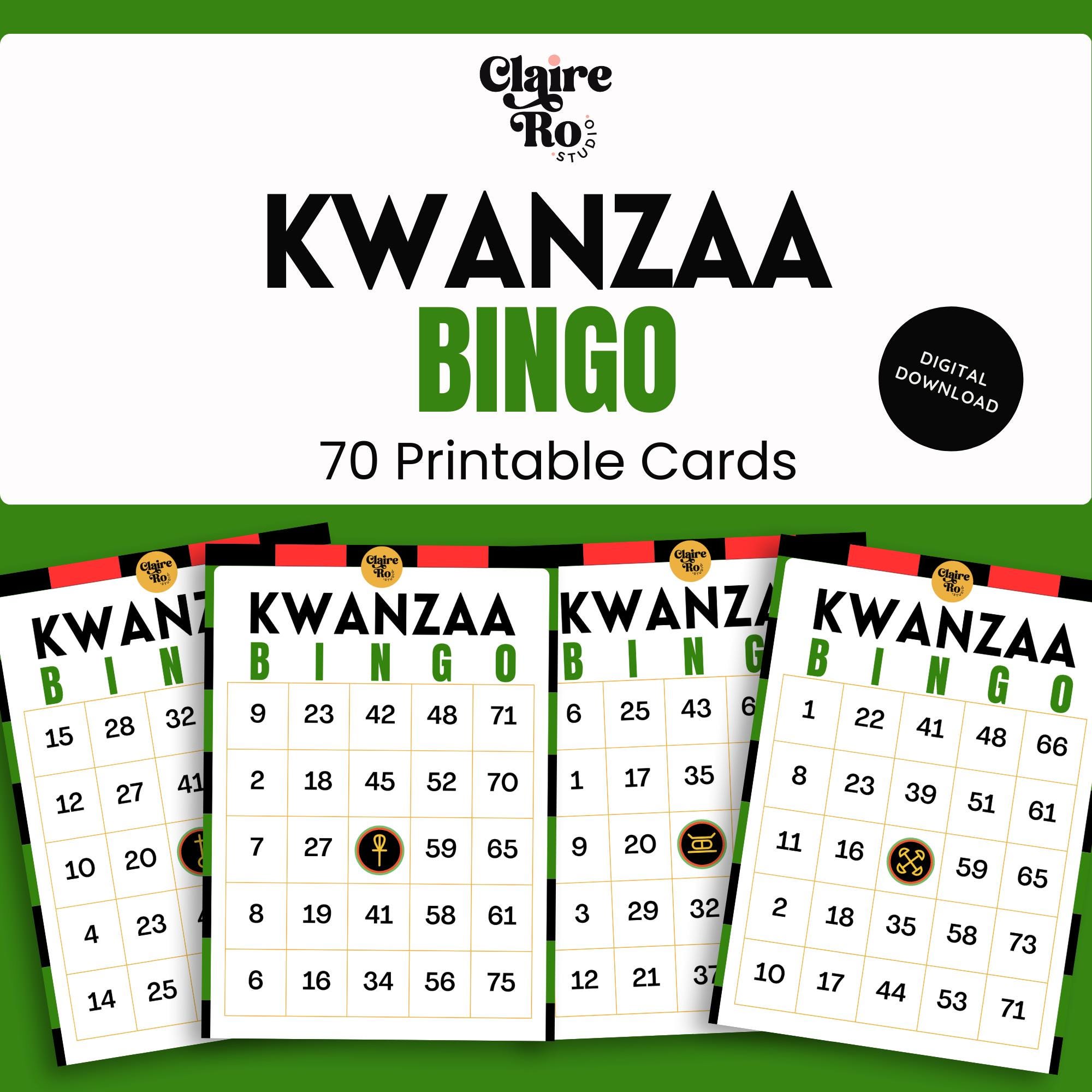 70 Printable Kwanzaa Bingo Cards | 2 Card Sizes Included | Kwanzaa ...