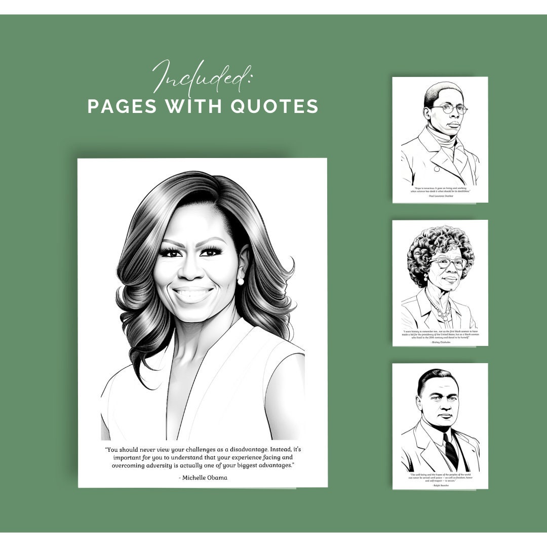 25 Black History Coloring Pages | 2 Versions Included | Black History ...