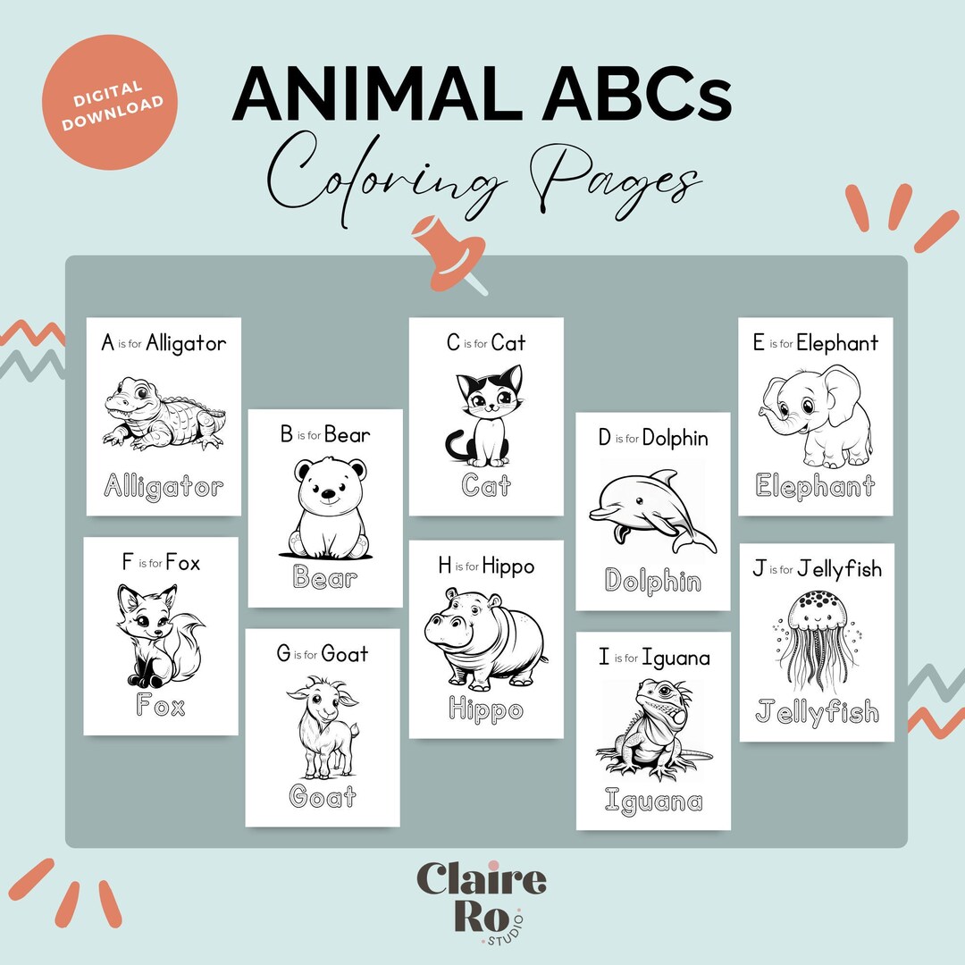 ABC Animal Coloring Pages Alphabet Animals Coloring Pages A to Z Fun ...