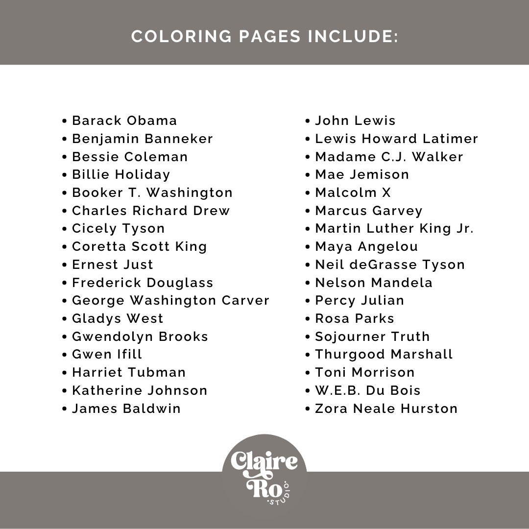 34 Black History Coloring Pages | Black History Coloring Pages With ...