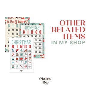 Printable Christmas Bingo Cards | Christmas Bingo Printable | Digital ...