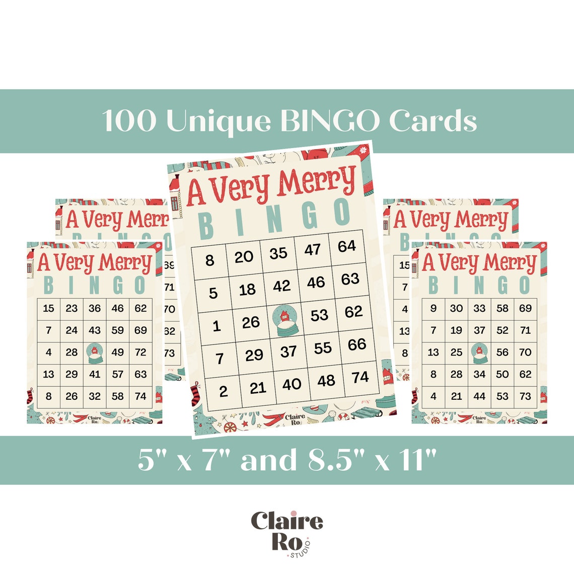 Christmas Bingo Printable Printable Christmas Bingo Cards Holiday ...