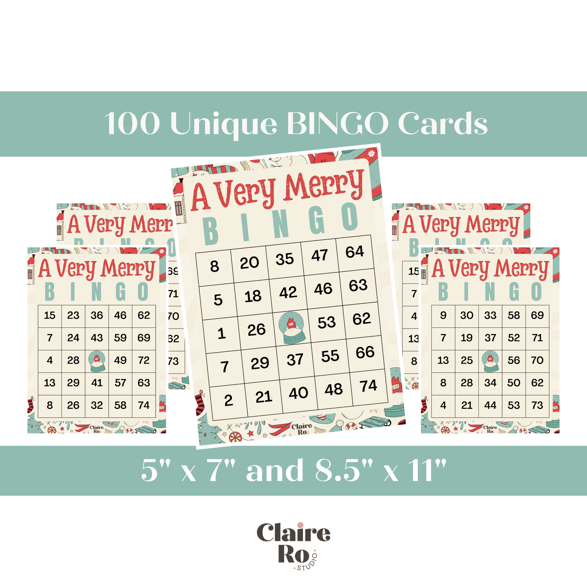 Christmas Bingo Printable | Printable Christmas Bingo Cards | Holiday ...