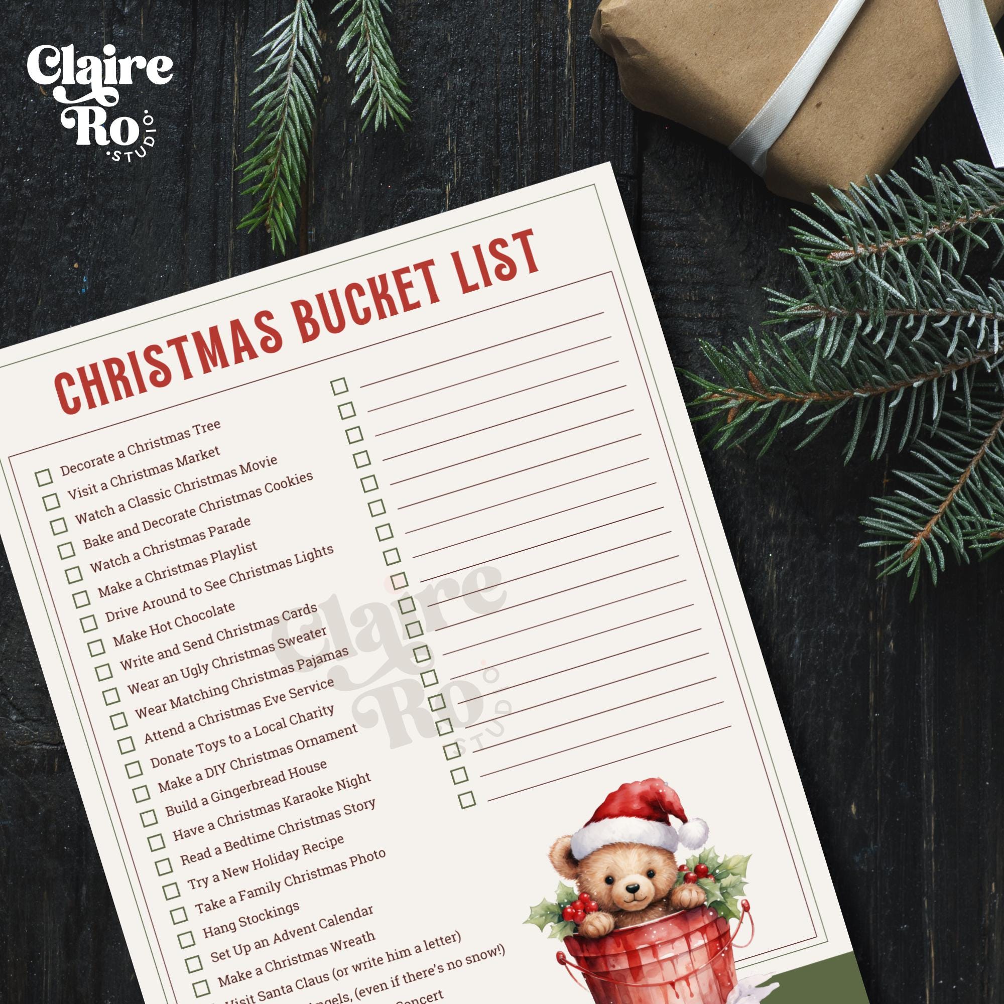 Printable Christmas Bucket List | Holiday Bucket List | Family ...