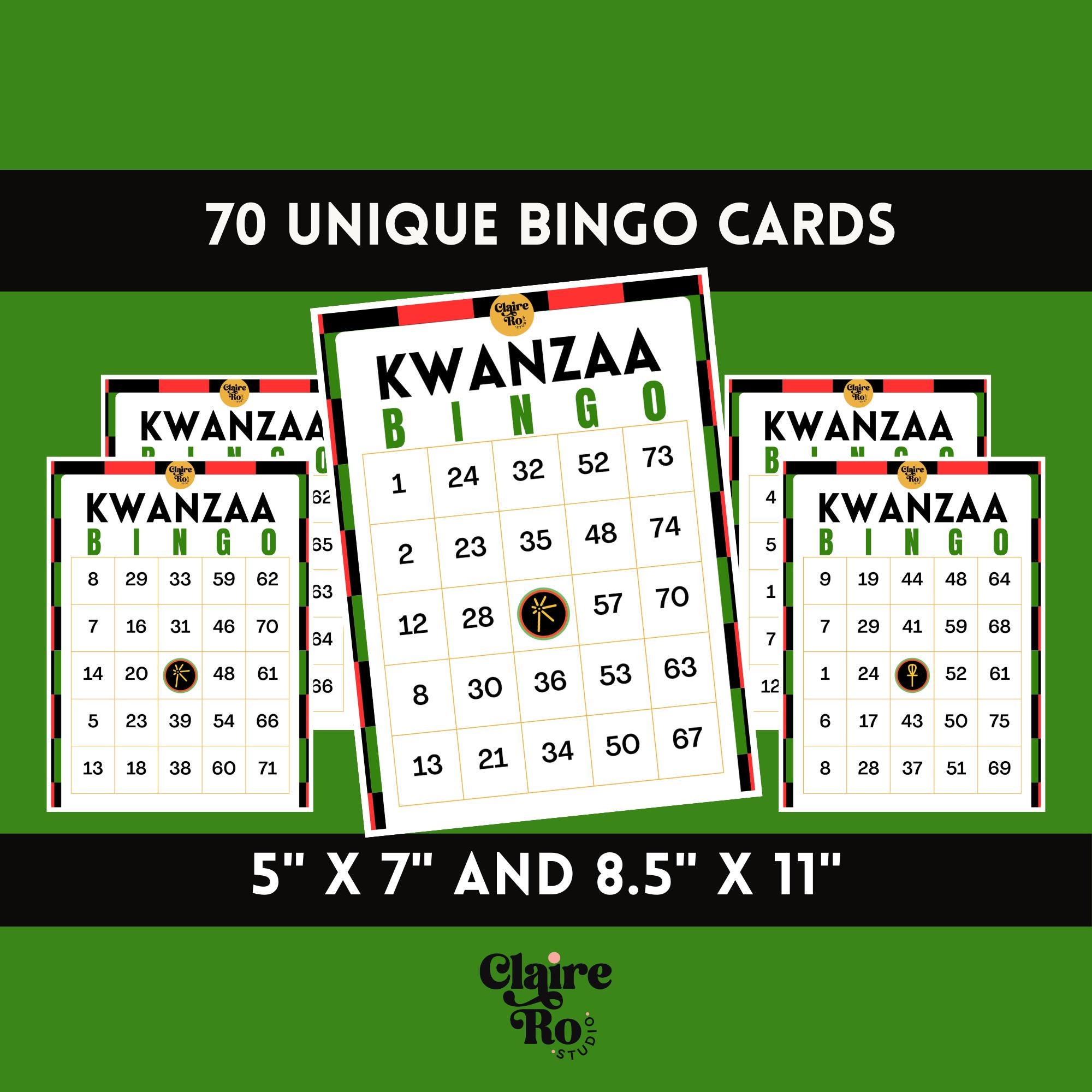 70 Printable Kwanzaa Bingo Cards | 2 Card Sizes Included | Kwanzaa ...