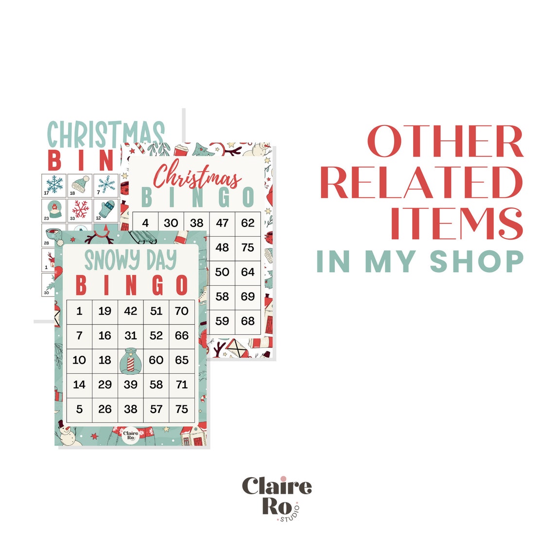 Christmas Bingo Printable Printable Christmas Bingo Cards Holiday ...