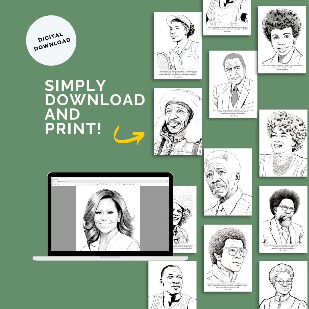 25 Black History Coloring Pages | 2 Versions Included | Black History ...