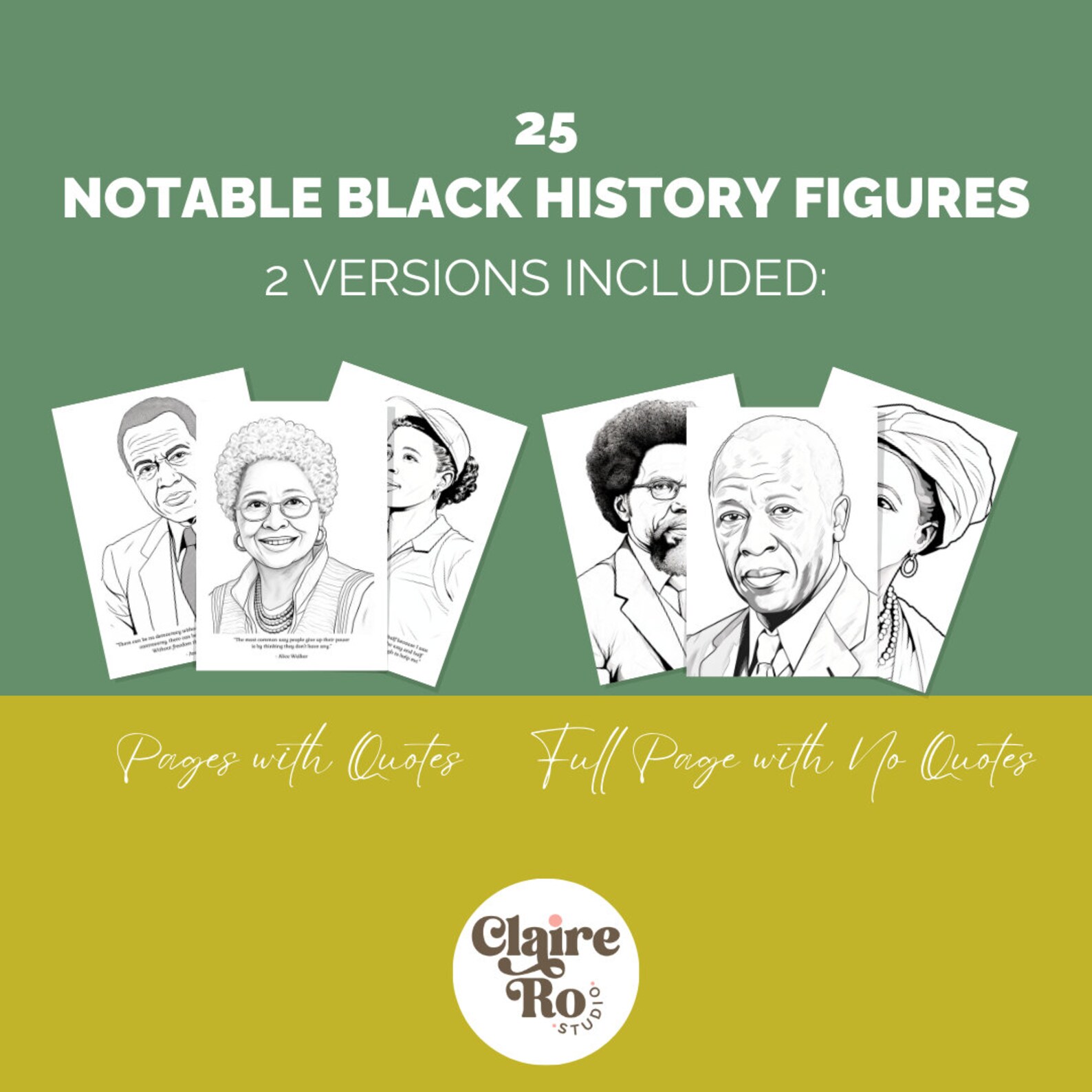 25 Black History Coloring Pages | 2 Versions Included | Black History ...