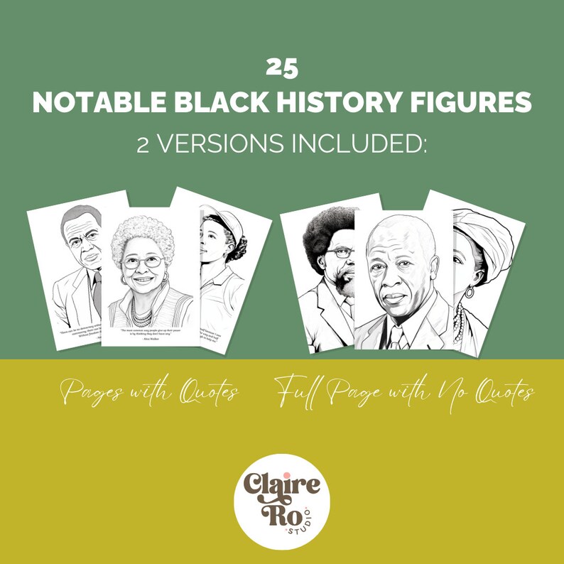 25 Black History Coloring Pages | 2 Versions Included | Black History ...