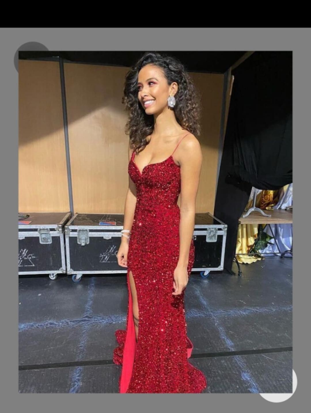 Shimmery Red Prom Dress Red Sequins Gown Mermaid Prom Dress - Etsy
