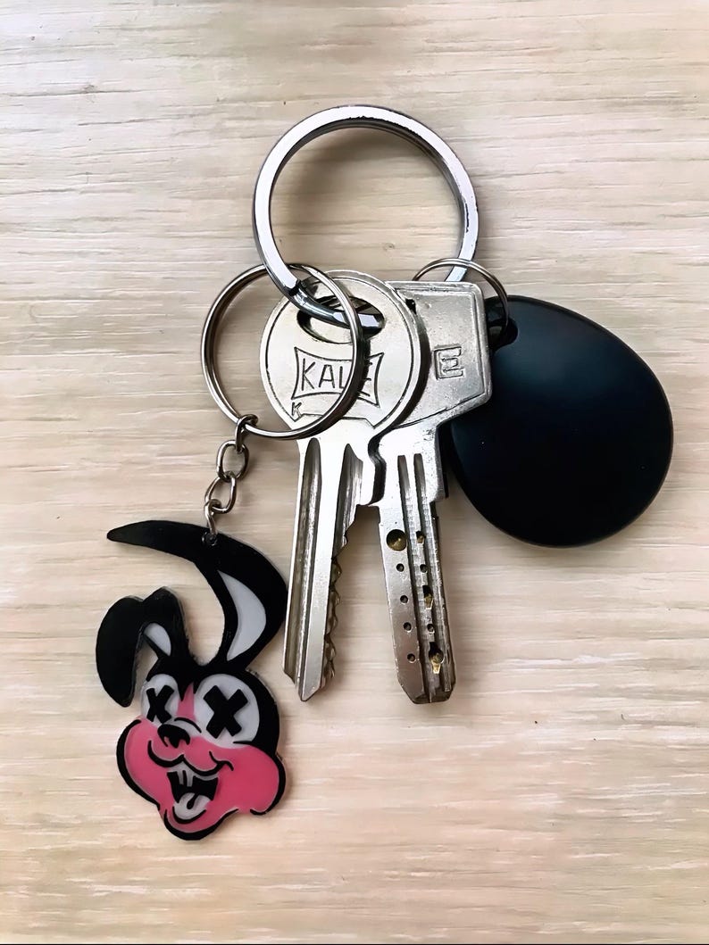 Green Day Kerplunk and Drunk Bunny Keychains, Kerplunk Flower Keychain ...