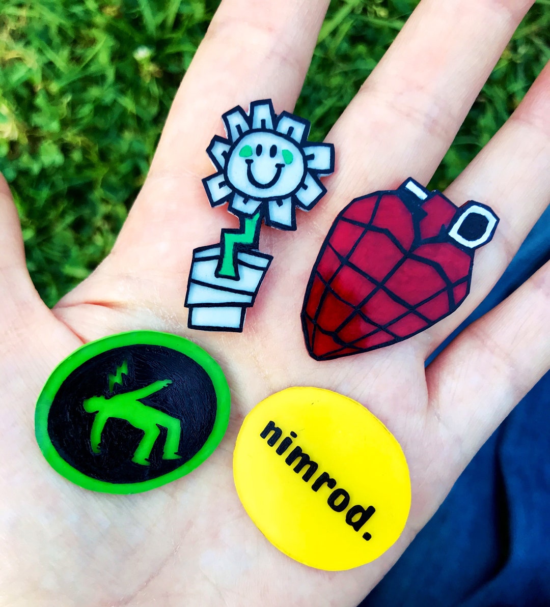 Handmade Acrylic Green Day Pins - Etsy
