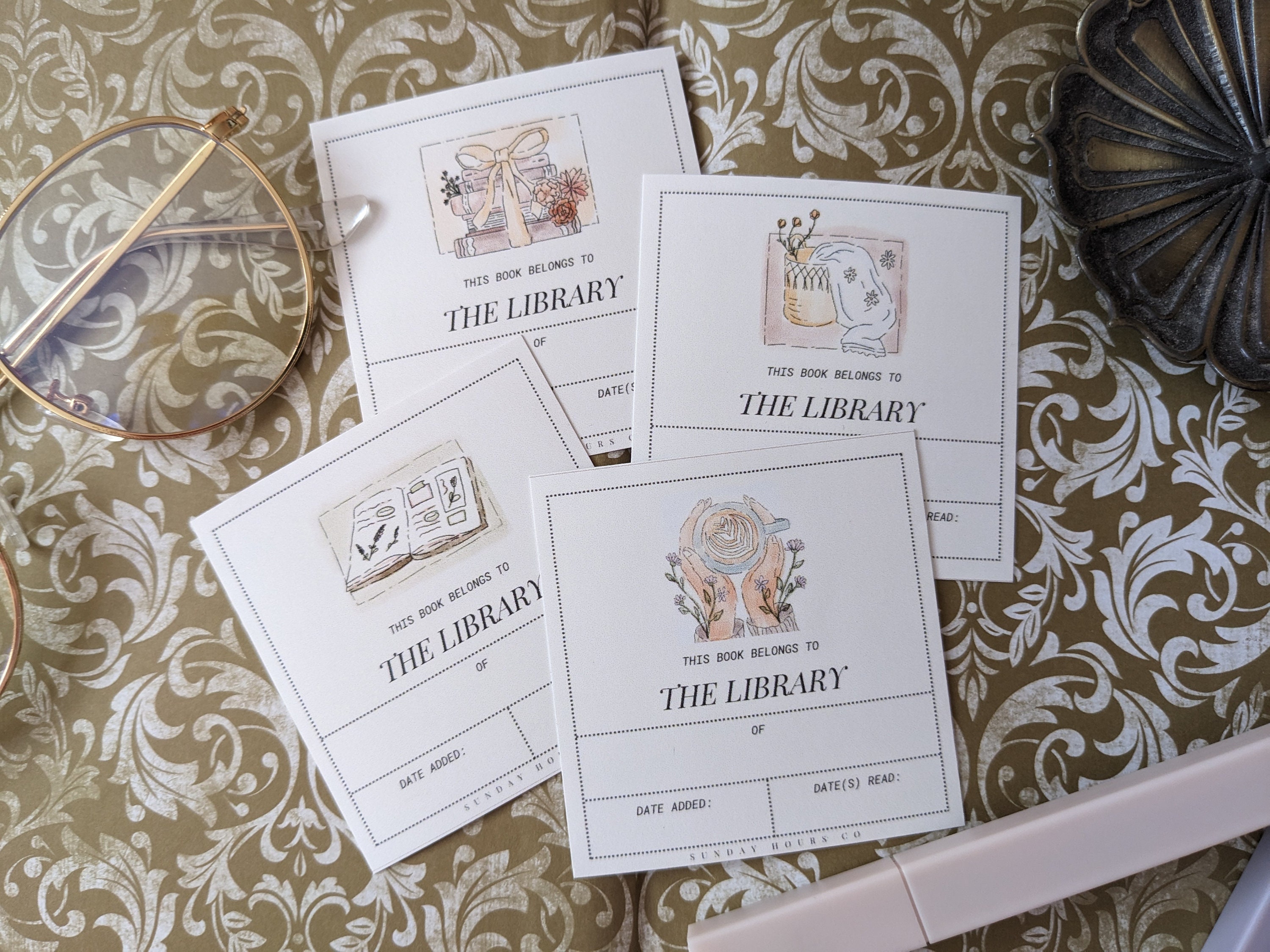 Book Plate Sticker Set - Etsy