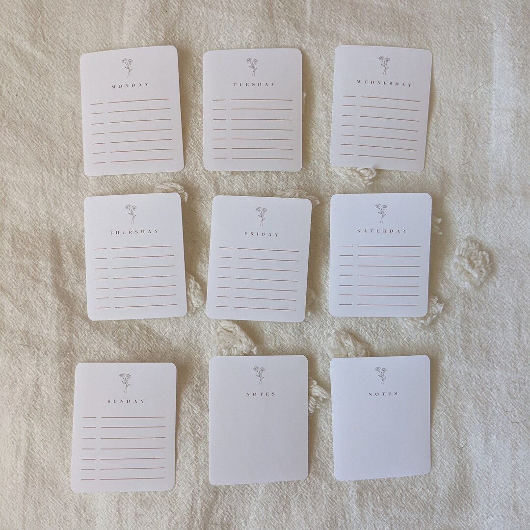 Days of the Week Bujo Stickers (kraft/white) - Etsy