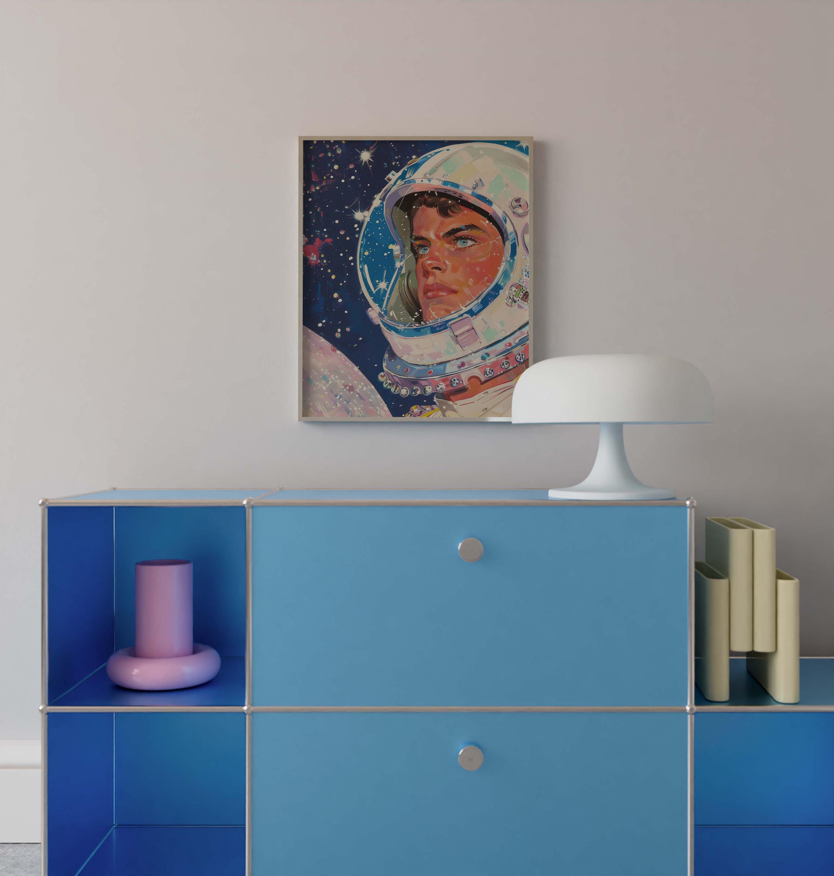 Retro Astronaut Art Print – 1950s Sci-fi Hero in Glam Spacesuit ...